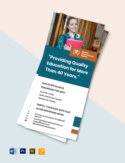 Free After School Rack Card Template