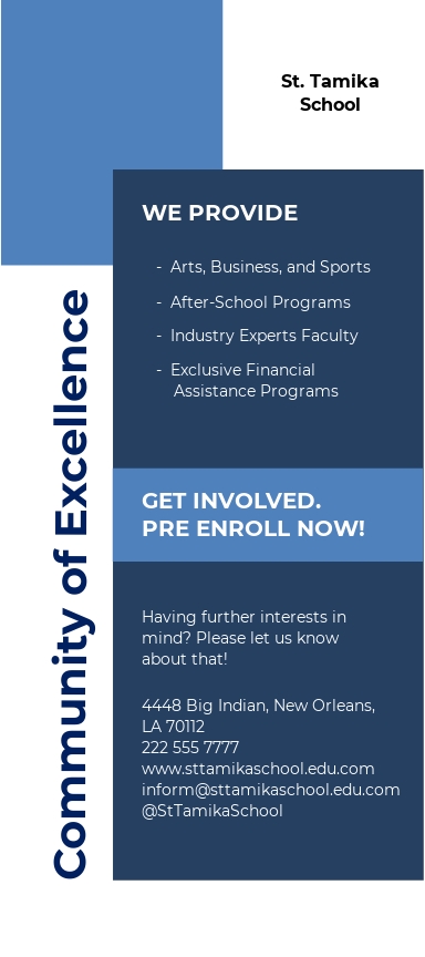 Free Sample University Rack Card Template - Illustrator, Word, Apple ...