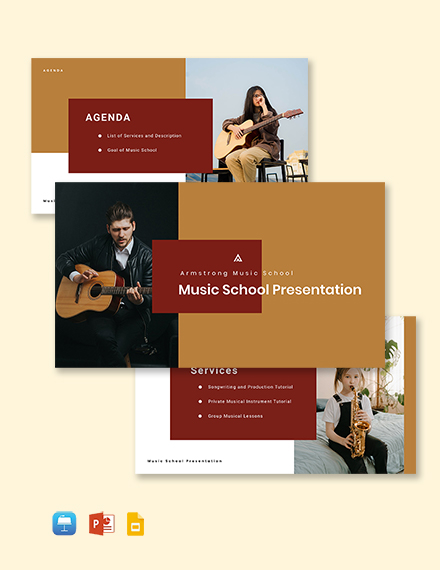 Free Music School Presentation Template