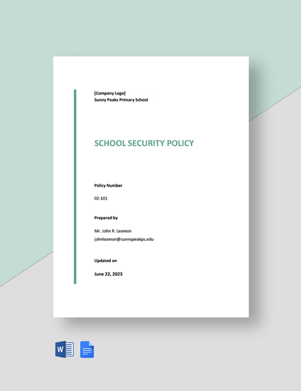 Primary School Policy Template - Google Docs, Word | Template.net
