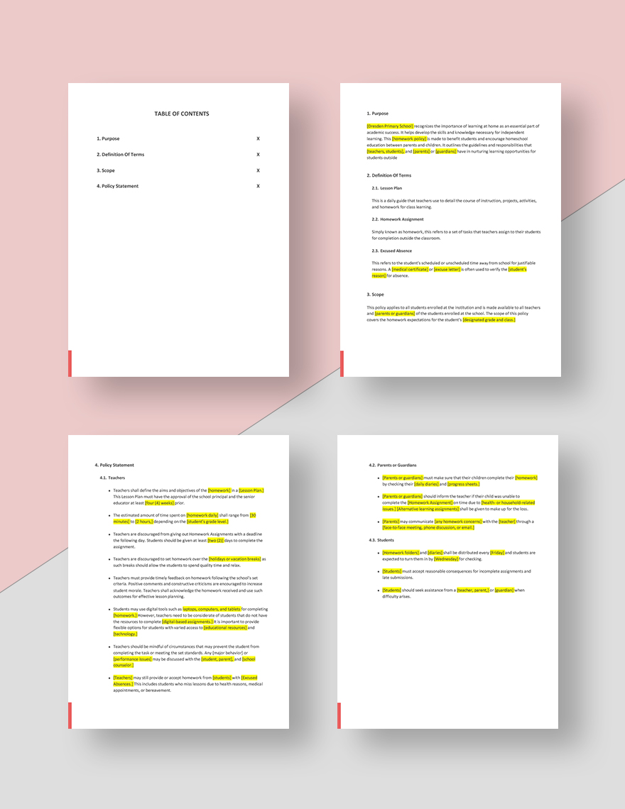 Primary School Policy Template In Google Docs Word Download Primary School Policy Template In Google Docs Word Download