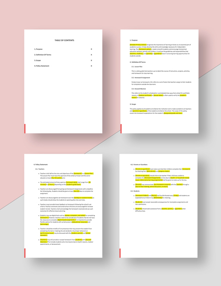 Primary School Policy Template - Google Docs, Word | Template.net