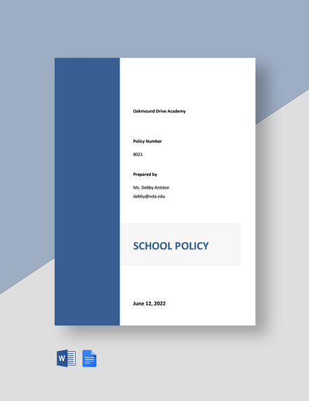 Sample School Policy Template - Google Docs, Word | Template.net
