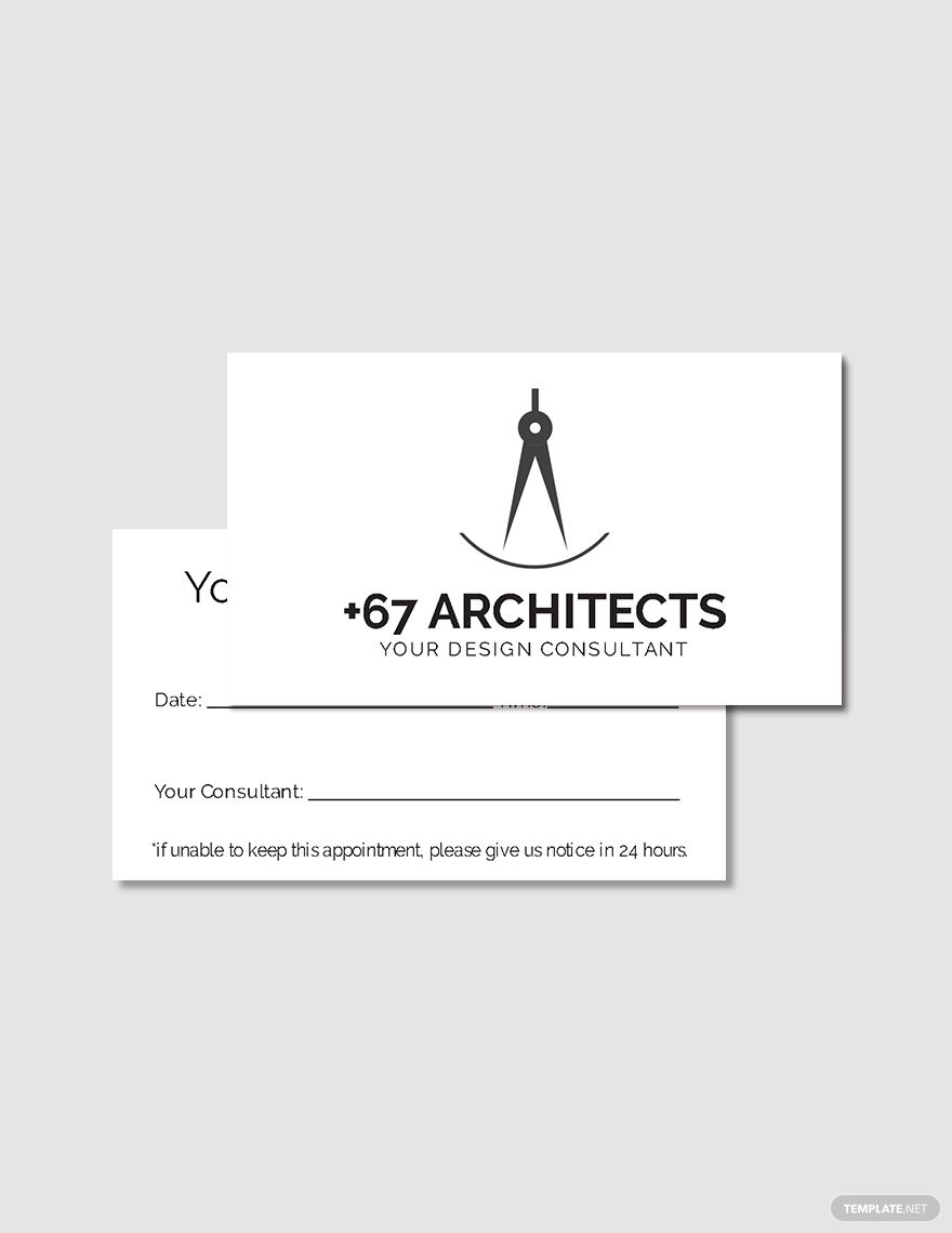 Minimalistic Appointment Card Template - Illustrator, Word, Apple Pages ...