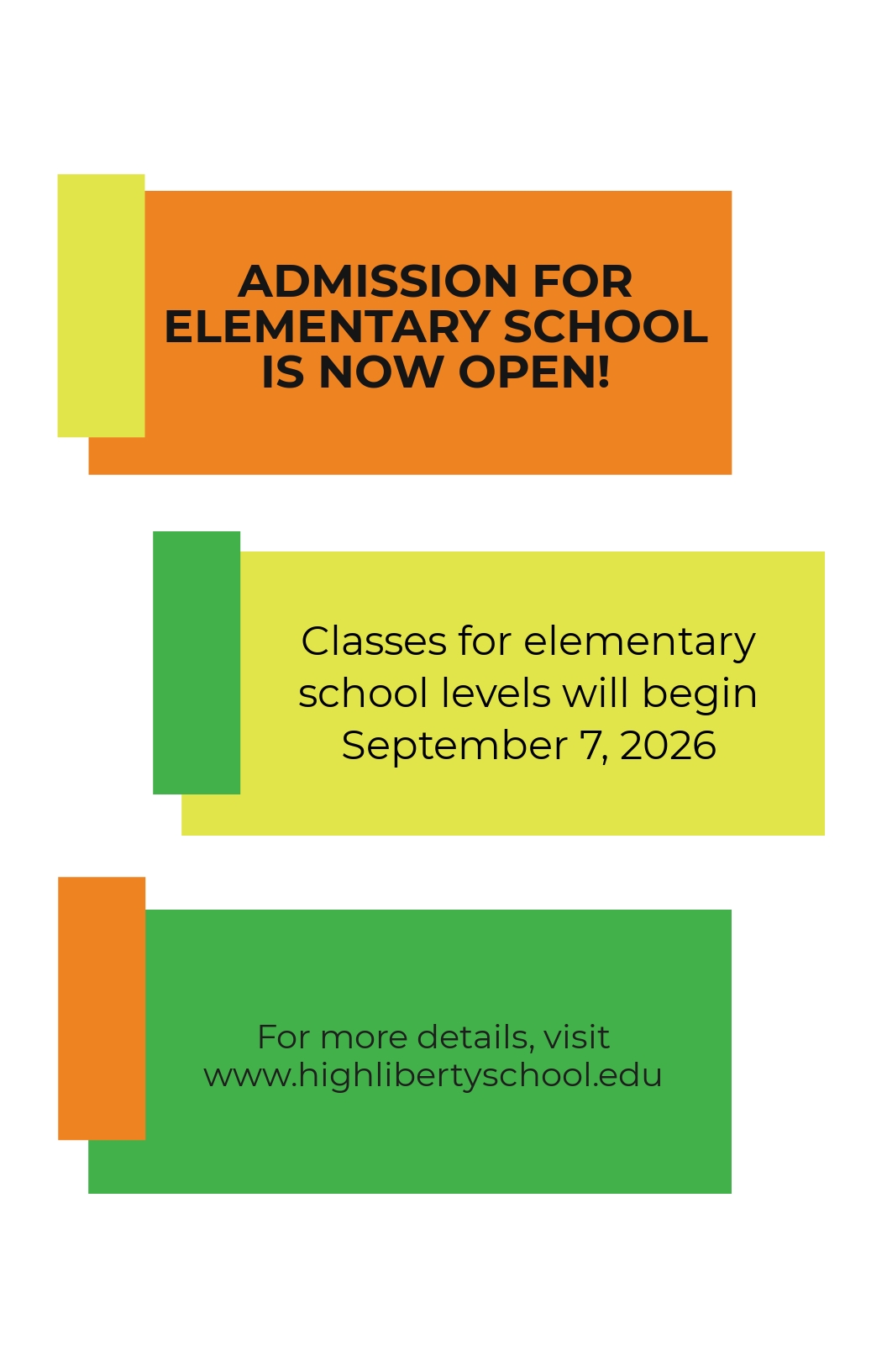 Free Elementary School Admission Poster Template
