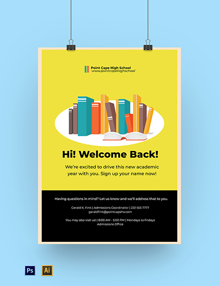Free Sample School Poster Template - Illustrator, PSD | Template.net
