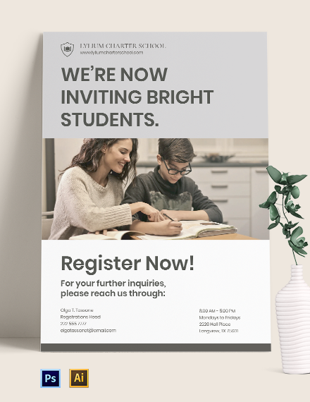 Free Sample School Poster Template - Illustrator, PSD | Template.net