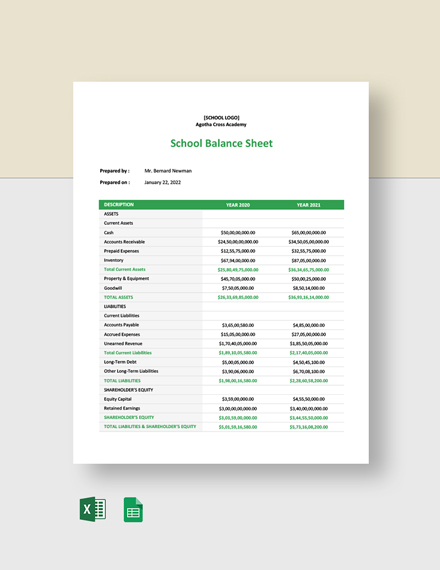 FREE Balance Sheet Template - Word | Excel
