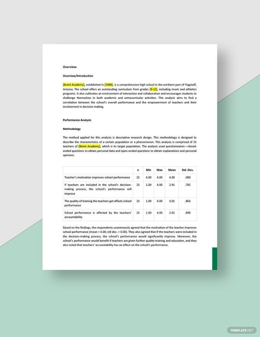 Performance Analysis Report Template - Google Docs, Word, Apple Pages ...