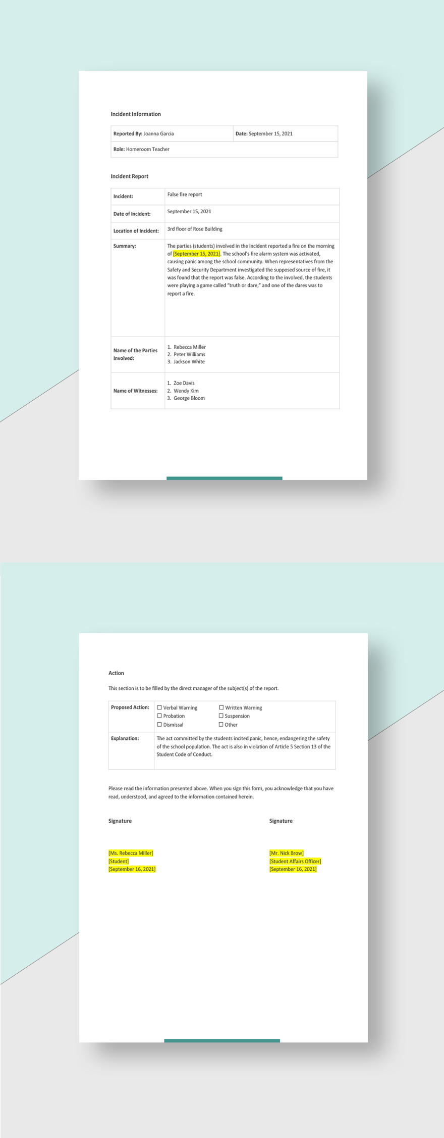 Free Free High School Incident Report Template - Google Docs, Word | Template.net