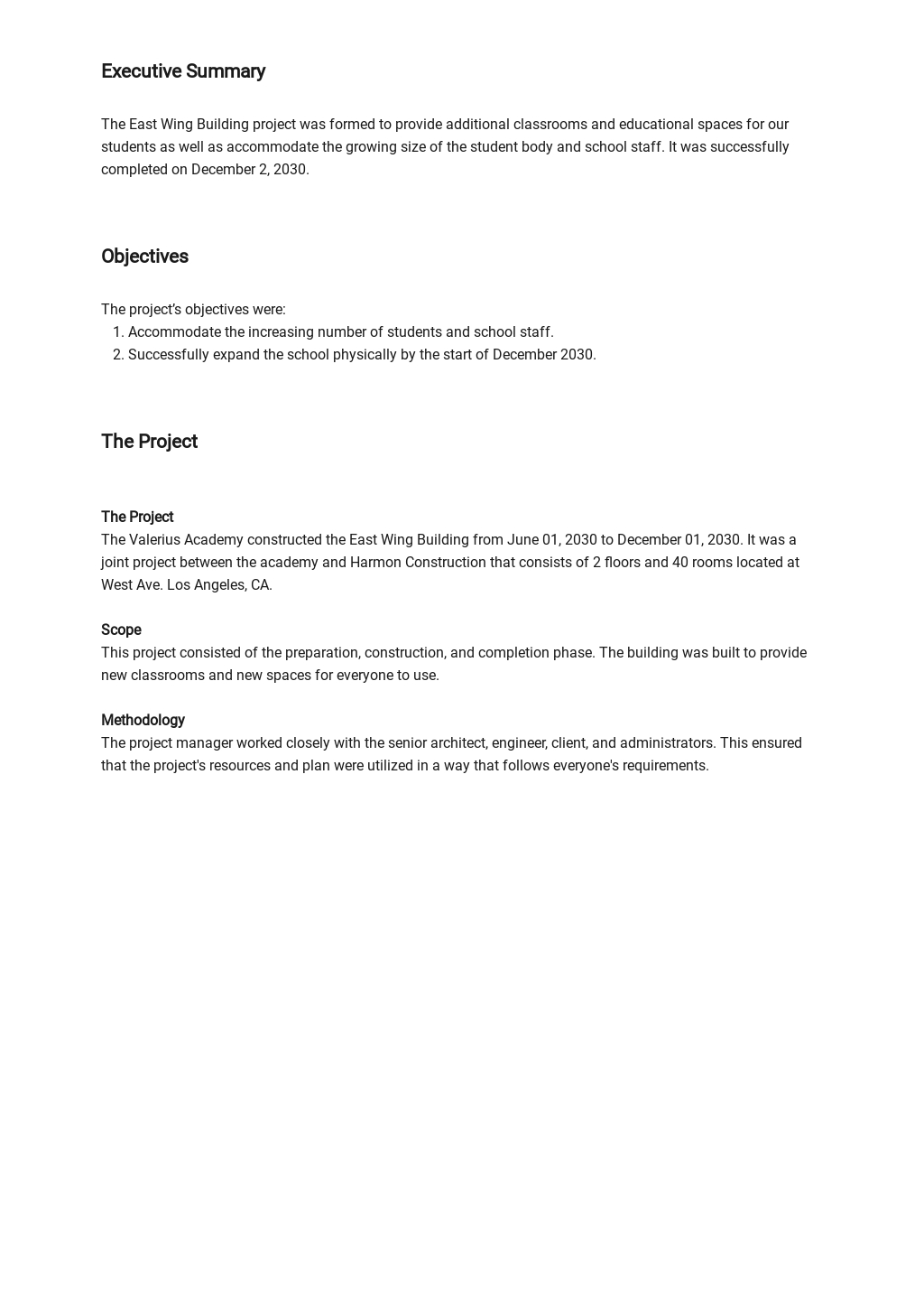 Simple Project Report Template 1 Professional Templates Report Images