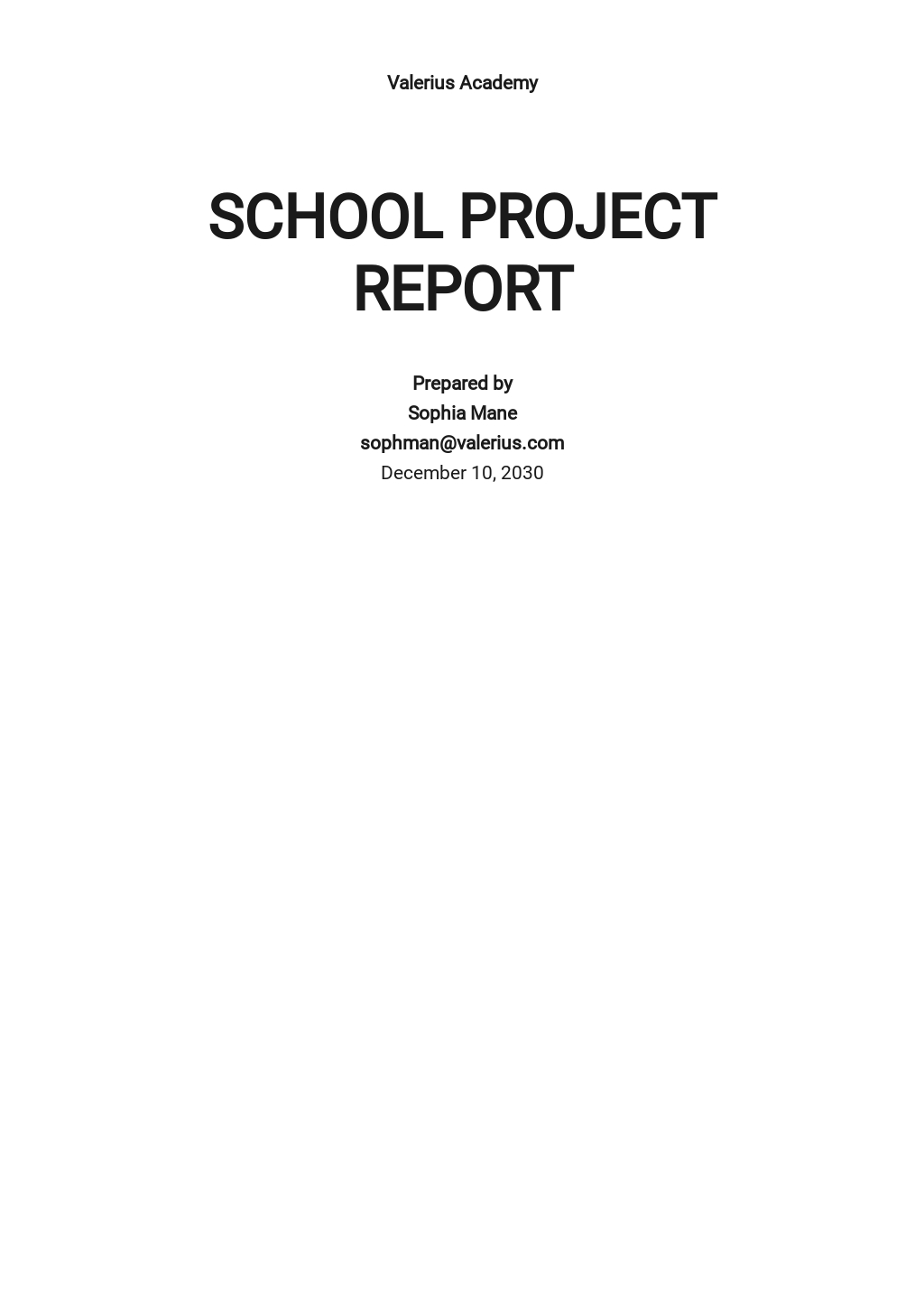 School Project Report Template Free PDF Word DOC Google Docs