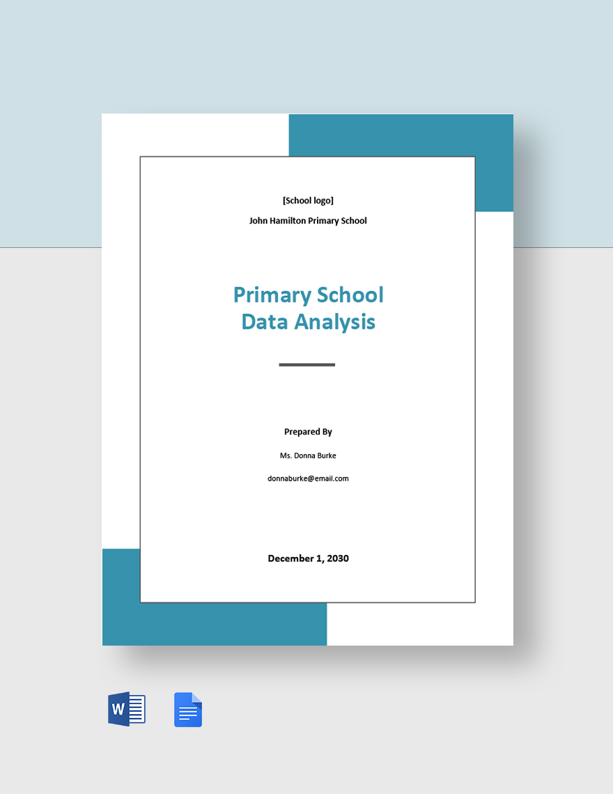 School Data Analysis Template - Google Docs, Word, Apple Pages ...