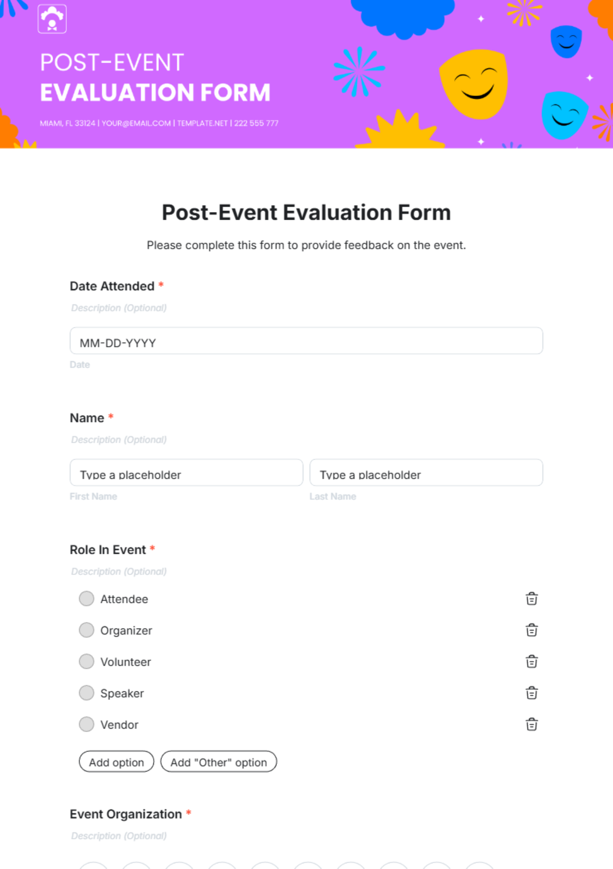Free Evaluation Templates Editable And Printable