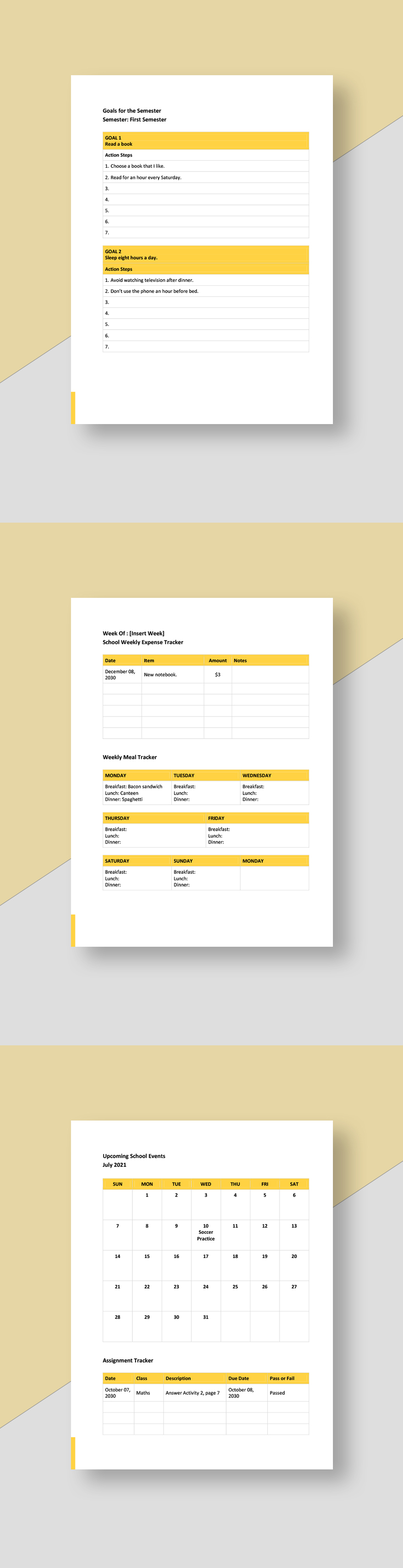 Back to School Planner Template - Google Docs, Word | Template.net