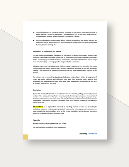 Simple Education White Paper Template - Google Docs, Word | Template.net
