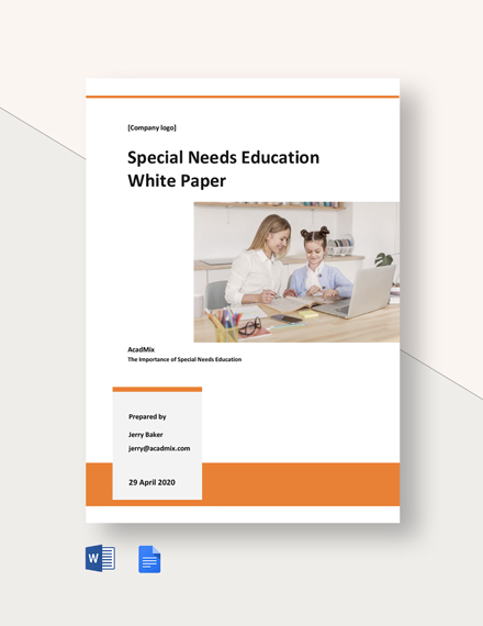 Simple Education White Paper Template - Google Docs, Word | Template.net