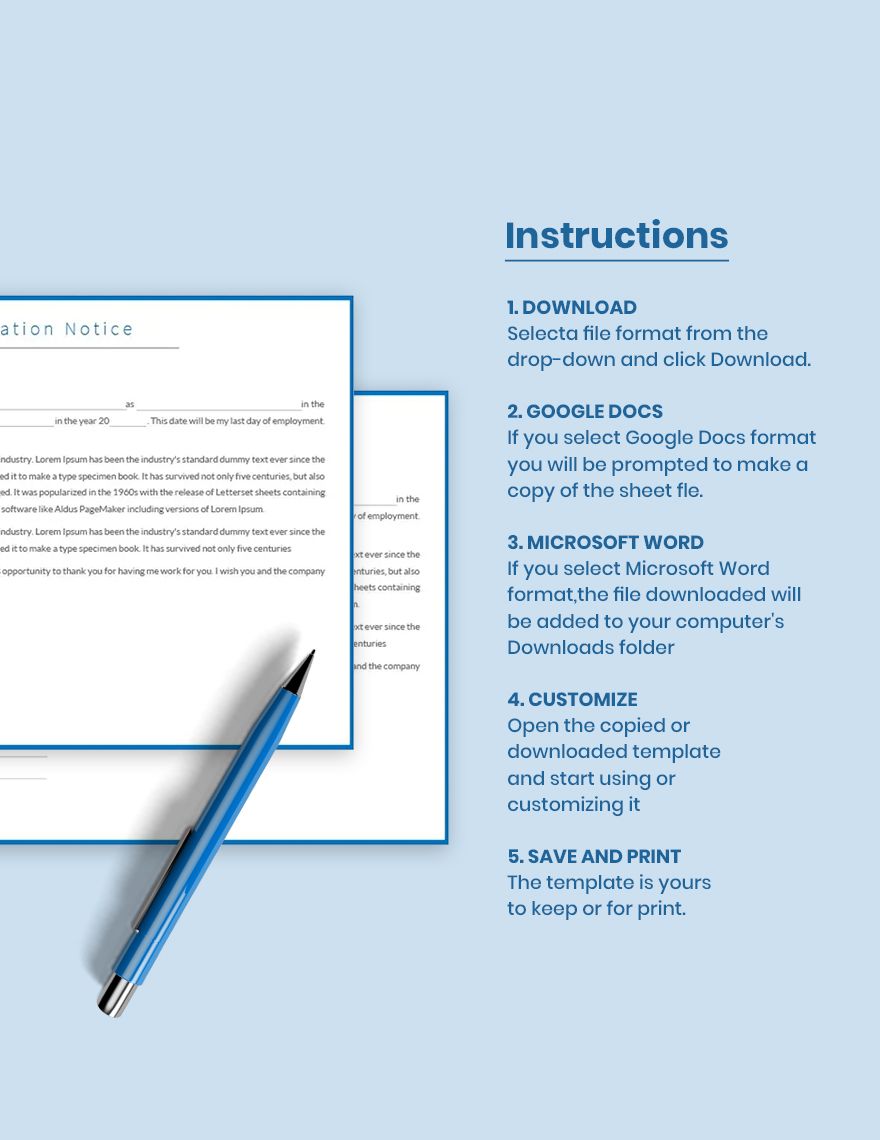 Free Resignation Notice Template - Google Docs, Word, Apple Pages, PDF ...