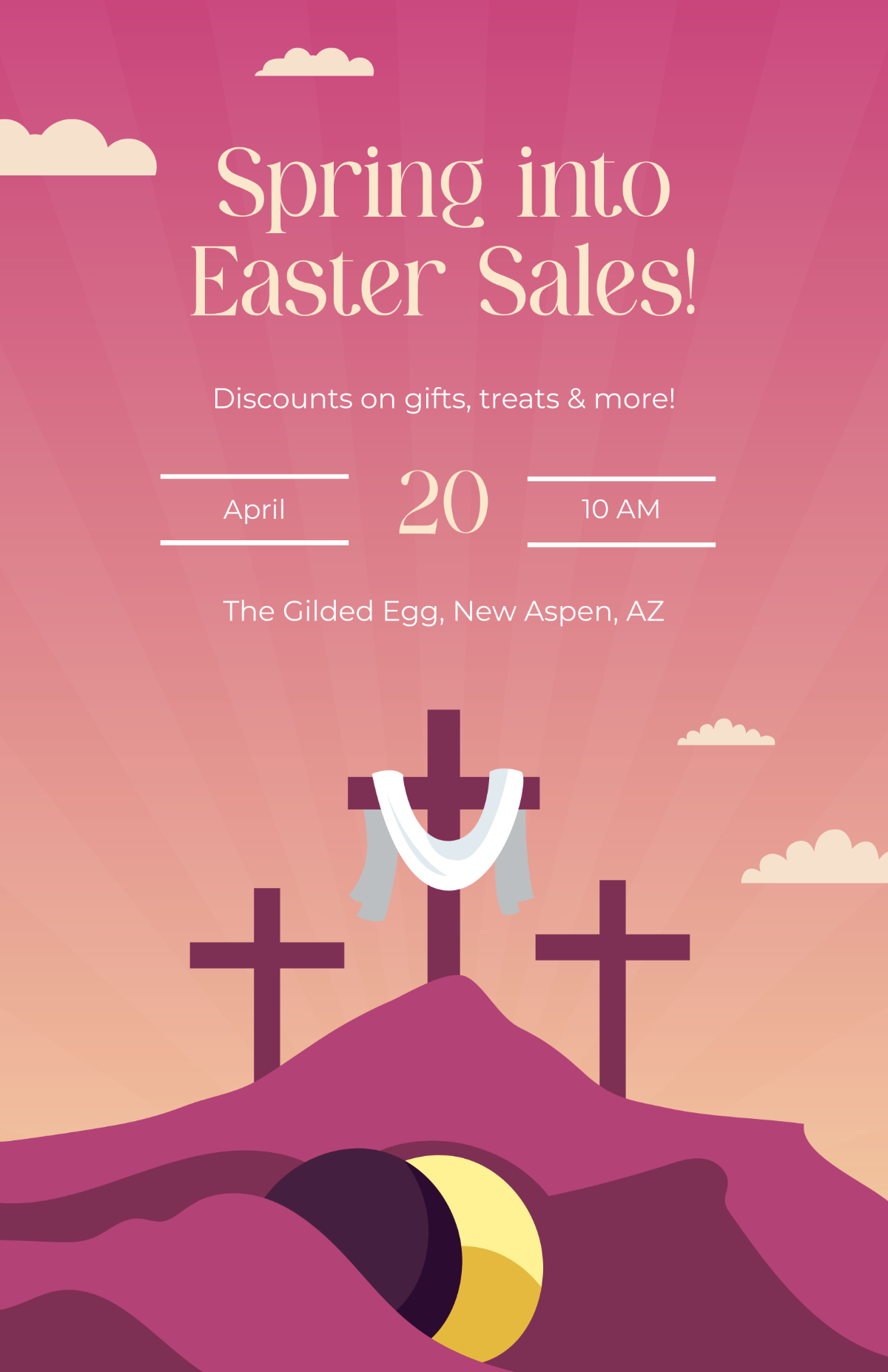 Free Minimal Easter Poster Template To Edit Online