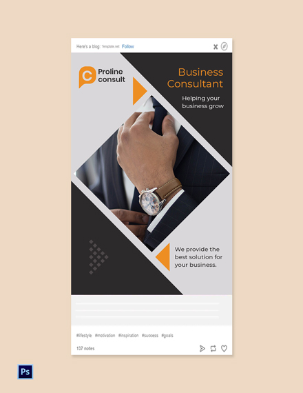Free Business Networking Tumblr Post Template - PSD | Template.net
