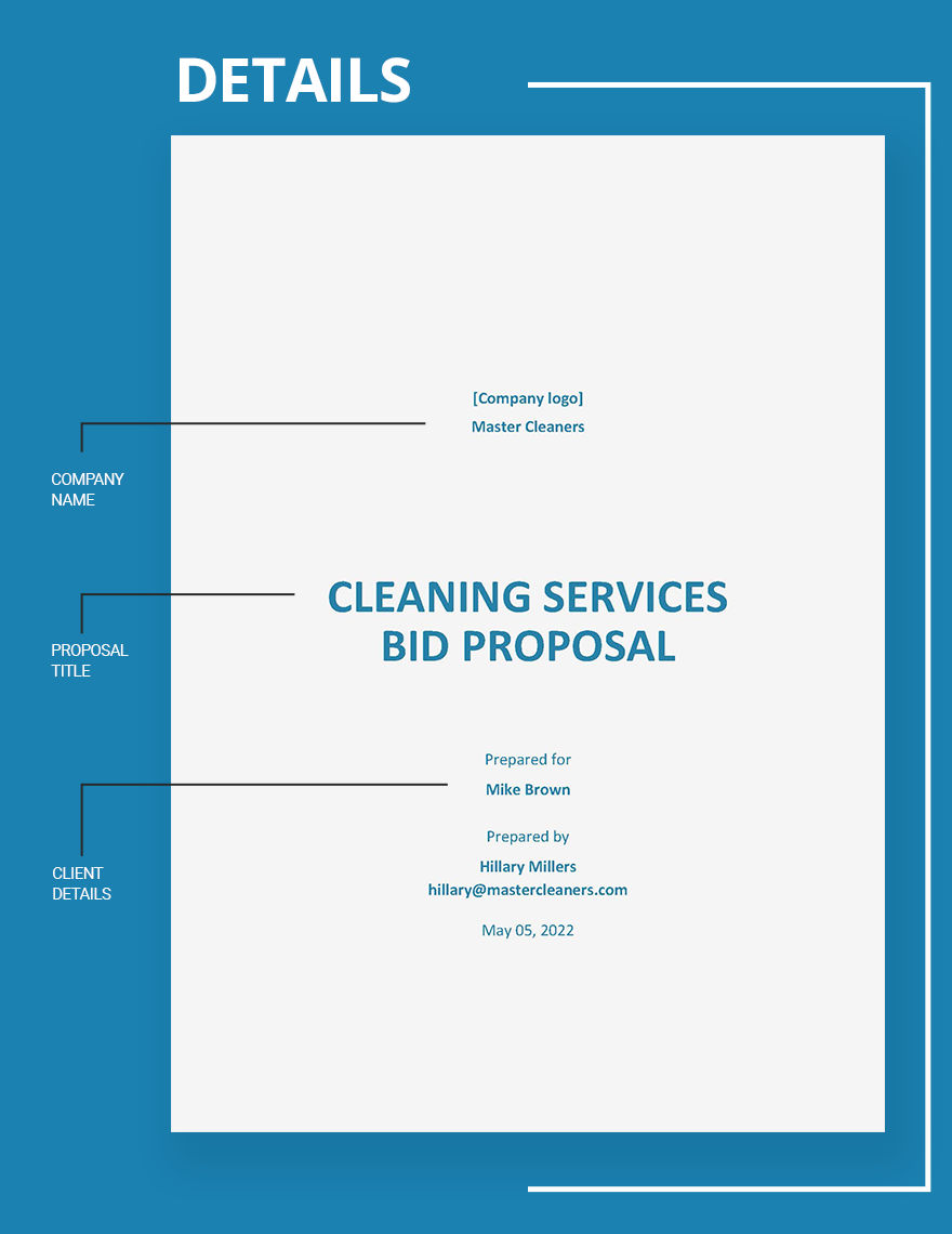 Cleaning Bid Proposal template - Google Docs, Word, Apple Pages ...