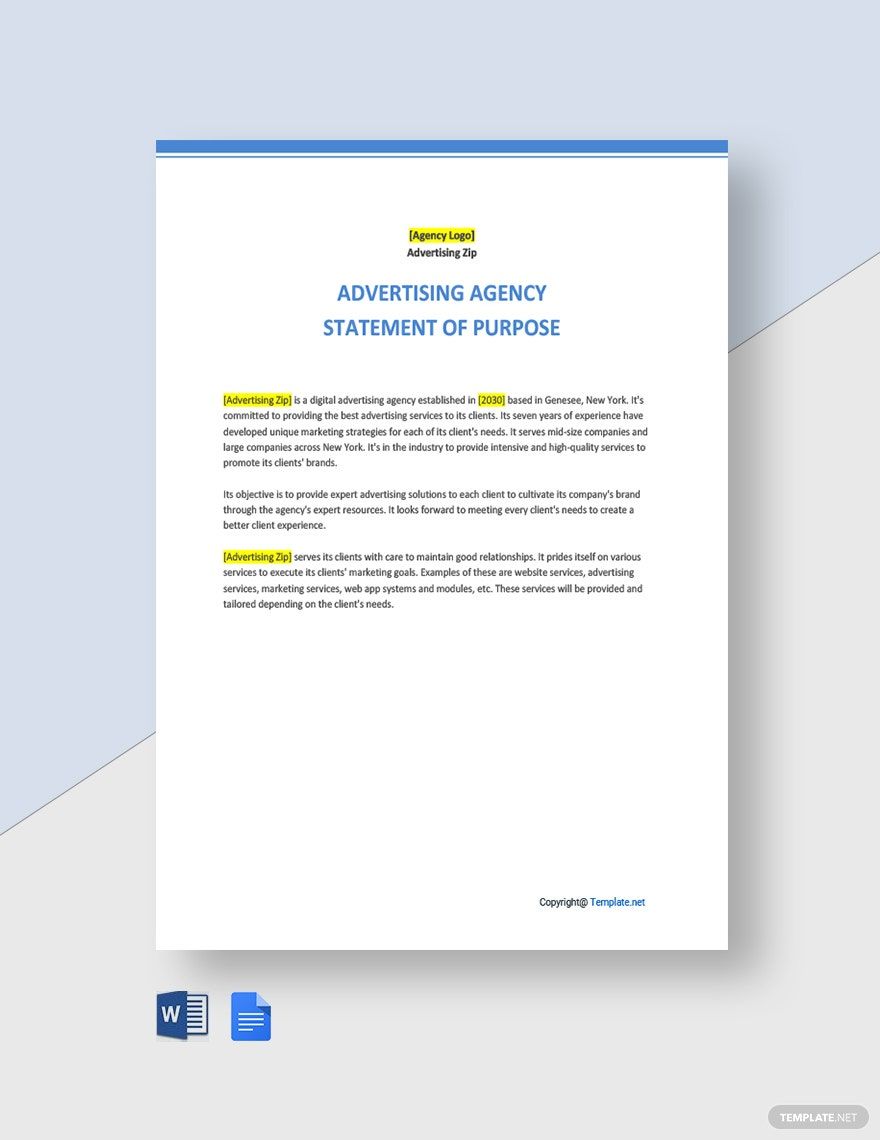 Free Sample Agency Statement Template - Google Docs, Word | Template.net