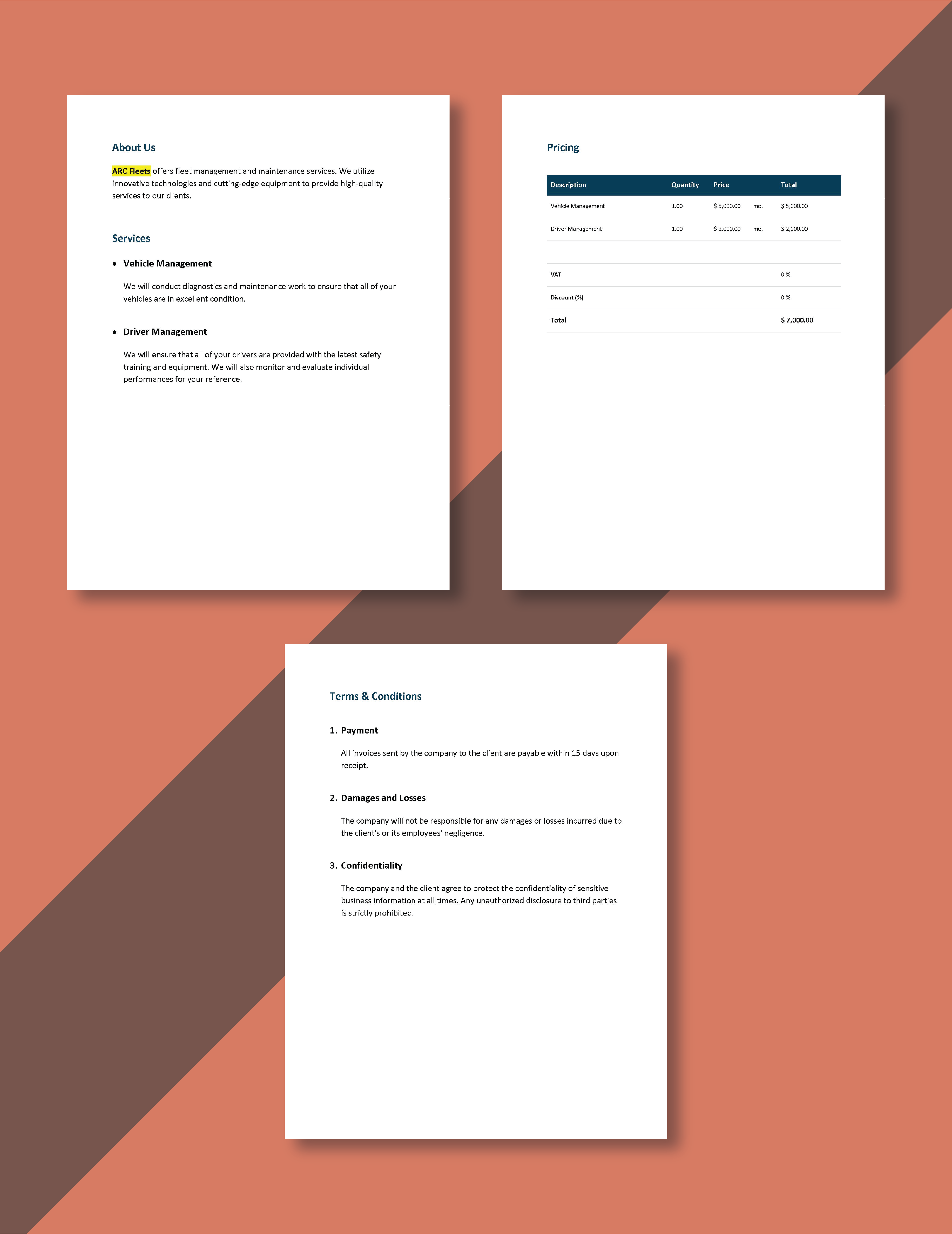 Fleet Management Proposal Template - Google Docs, Word, Apple Pages ...