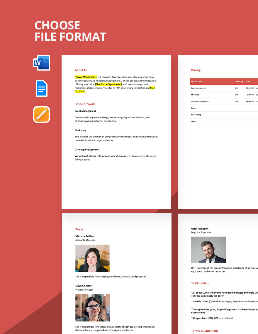 Non Profit Event Proposal Template - Google Docs, Word, Apple Pages ...