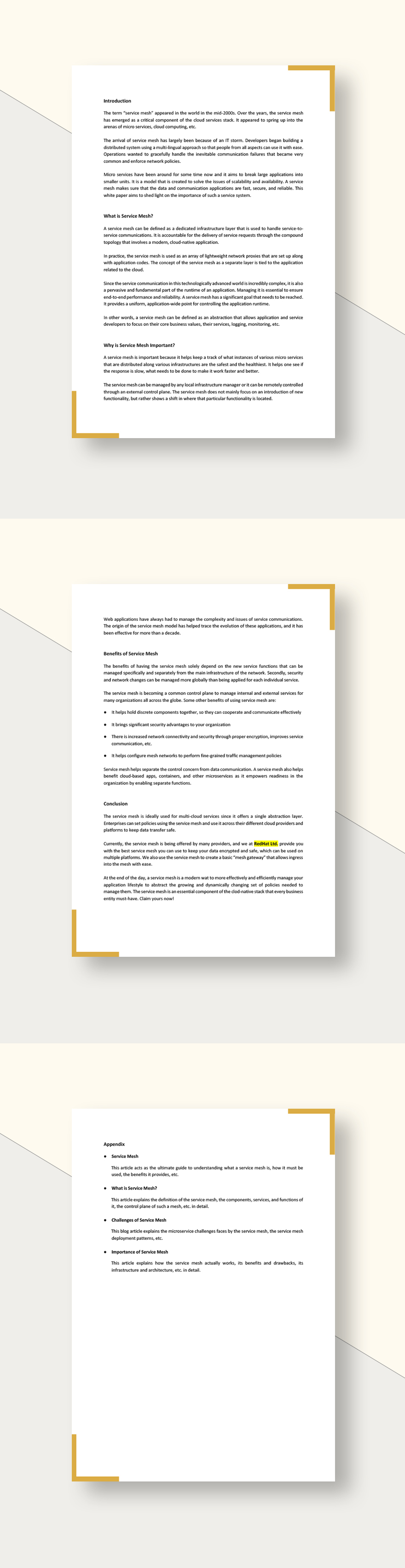 Service Mesh White Paper Template - Google Docs, Word | Template.net