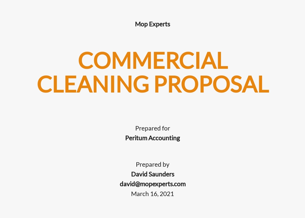 Cleaning Work Proposal Template