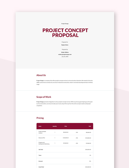 Free Concept Proposal Template - Google Docs, Word | Template.net