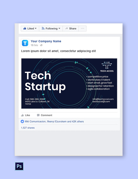 Tech Startup Tumblr Post Template - Download in PSD | Template.net