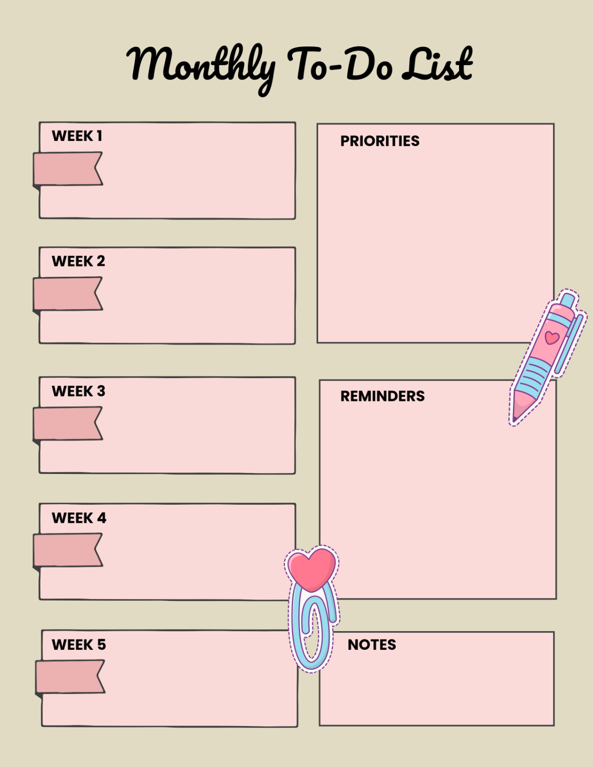 Free Cute To Do List Template To Edit Online