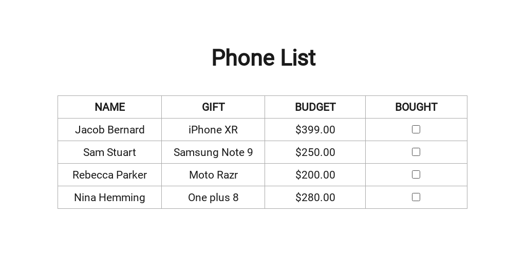 FREE Phone List Template - PDF | Word (DOC) | Apple (MAC) Pages
