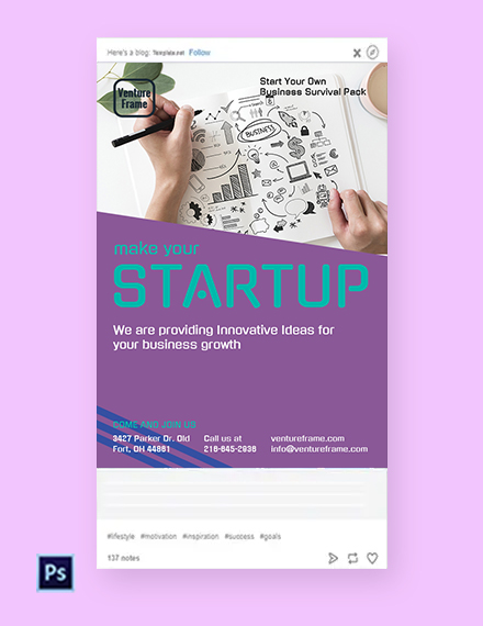 Startup Tumblr Post Template - PSD | Template.net