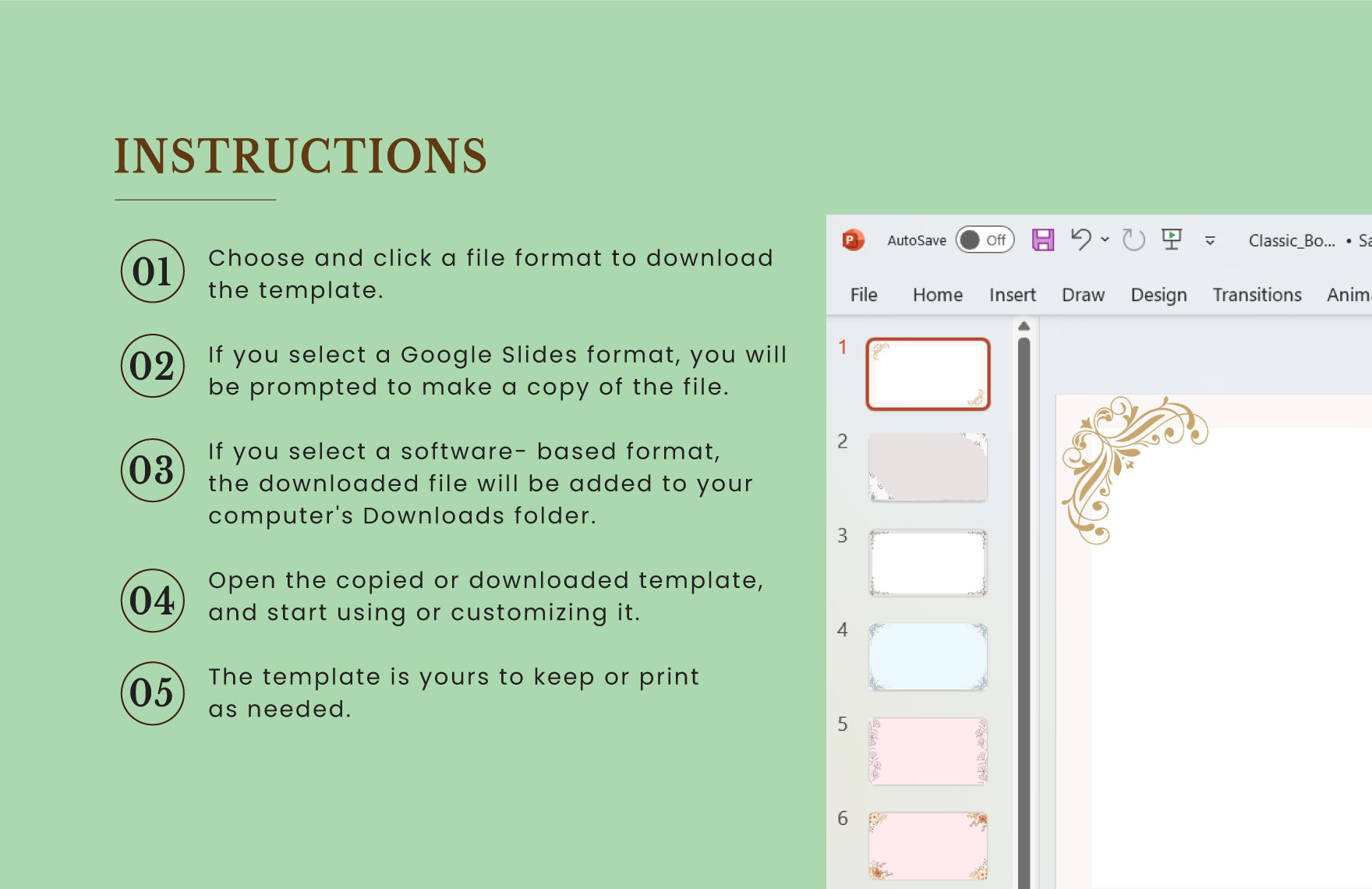 Classic Presentation Border in PowerPoint, Google Slides to Download ...