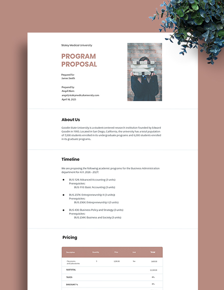 Training Program Proposal Template - Google Docs, Word, Apple Pages ...