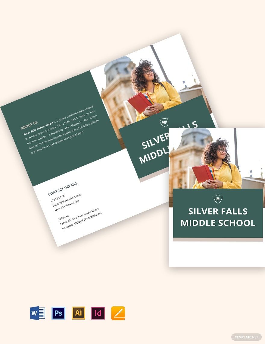 Bifold Private School Brochure Template Google Docs Illustrator 