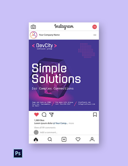 IT Software Instagram Post Template - PSD | Template.net
