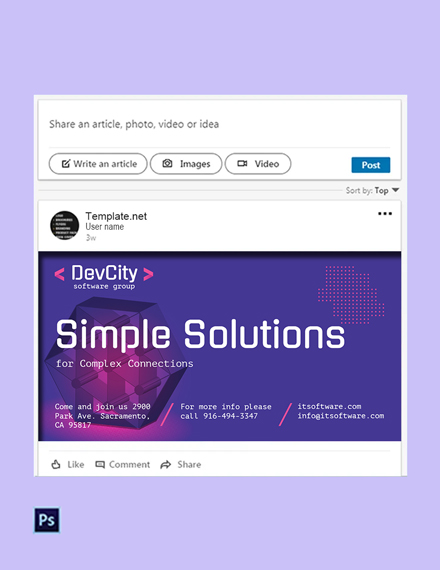 IT Software Linkedin Post Template - PSD | Template.net