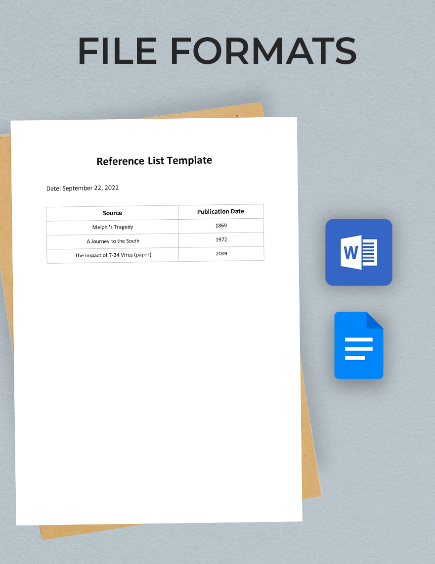 Reference List Template - Download in Word, Google Docs | Template.net