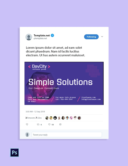 FREE IT Software Twitter Post Template - PSD