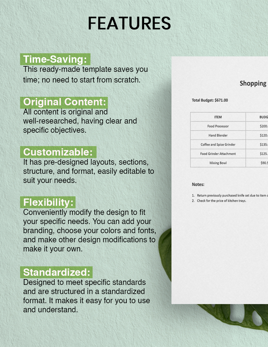 Shopping List Template - Word, Google Docs | Template.net