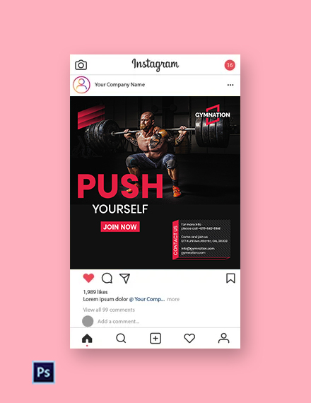 Gym Twitter Post Template - PSD | Template.net
