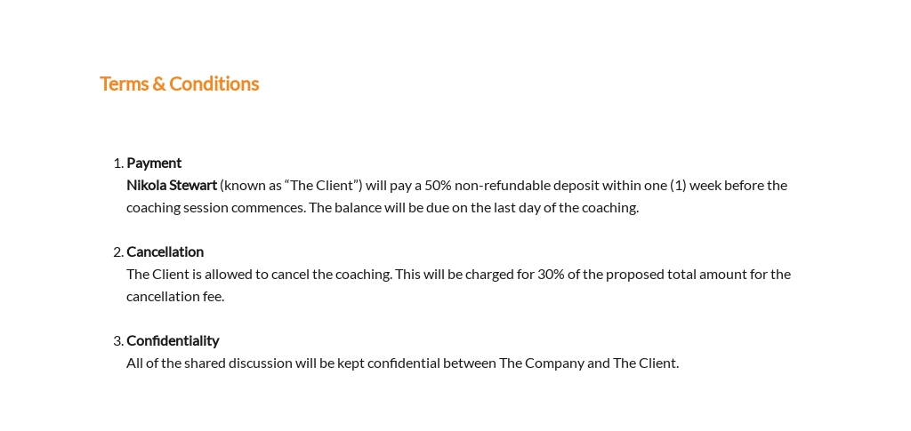 Free Coaching Proposal Template - Google Docs, Word | Template.net