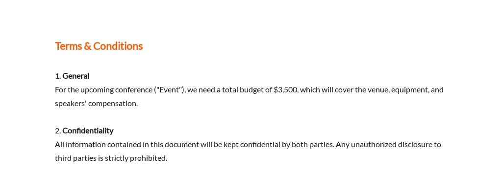 Conference Budget Proposal Templates