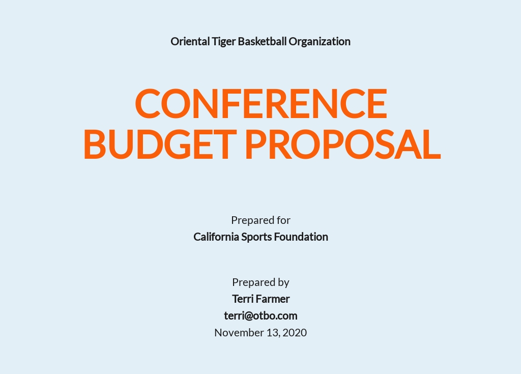 Conference Budget Proposal Templates