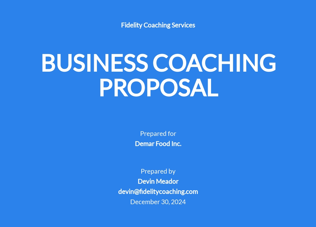 Free Coaching Proposal Template - Google Docs, Word | Template.net
