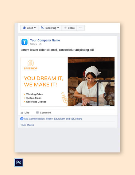 Bakery Facebook Cover Page Template - PSD | Template.net