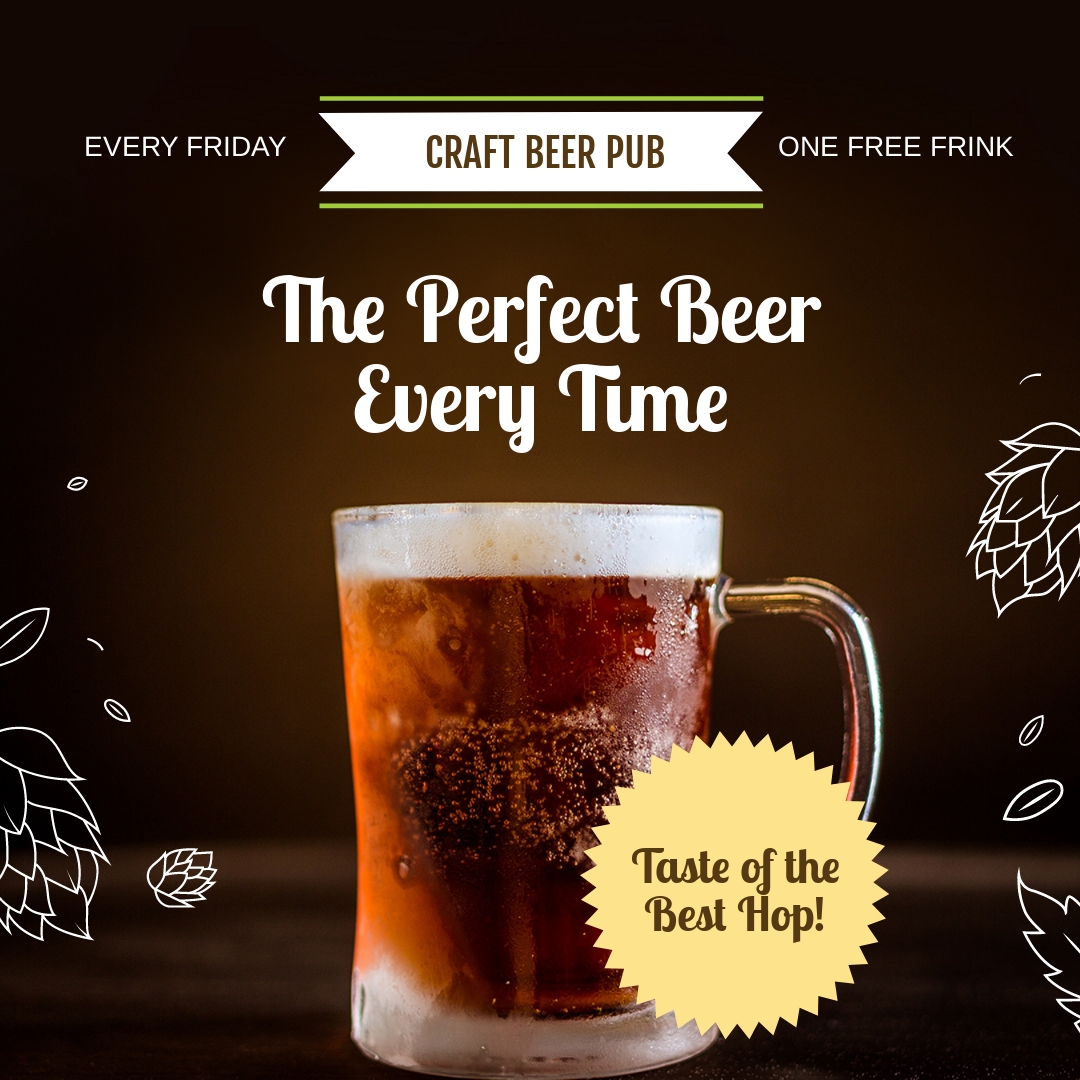 Pub Instagram Post Template [Free JPG] | Template.net